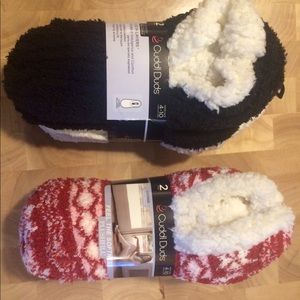 Cuddl Duds | Shoes | 2 Pairs Cute Cozy Lounge Ballerina Slippers Socks ...